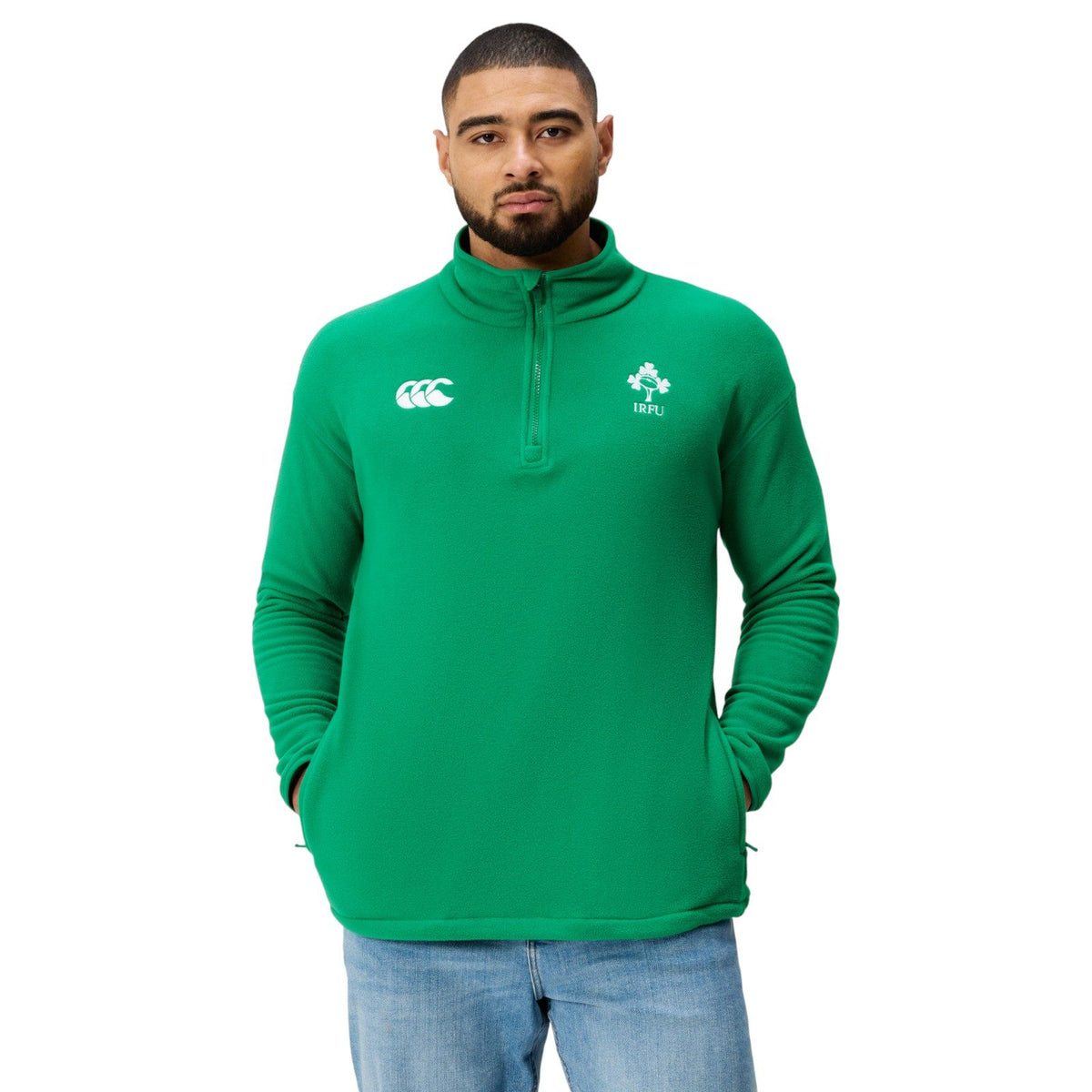 Canterbury IRFU Ireland Rugby Mens Half-Zip Retro Fleece Top ...