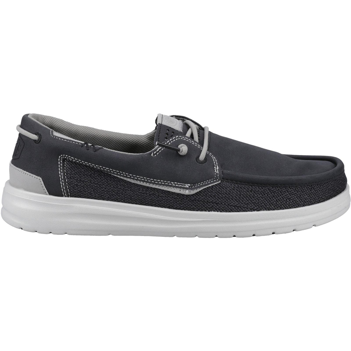 HEYDUDE Mens Welsh Grip Classic Mesh Shoes Black/Storm Gray ...